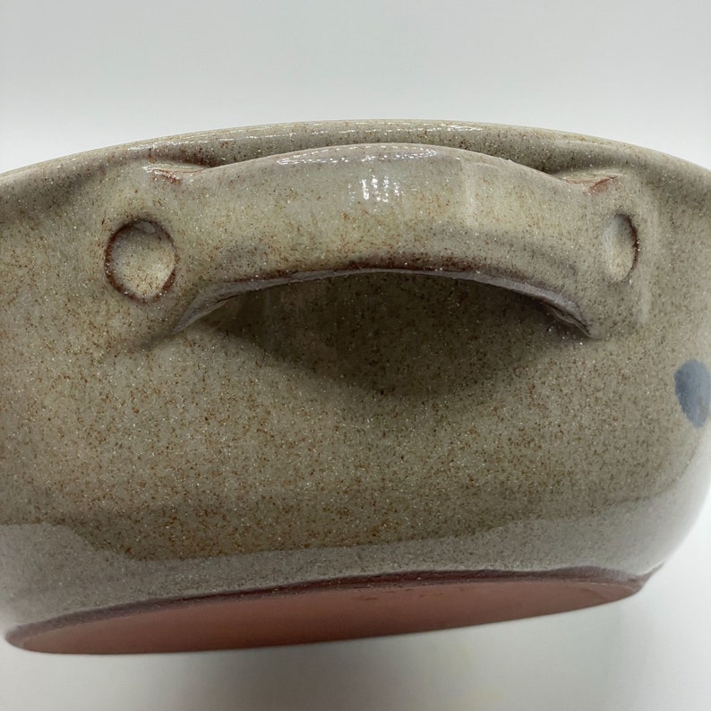 Almquist Old Time Pottery Winthrop WA Blue Floral Red Clay Round Bowl ...