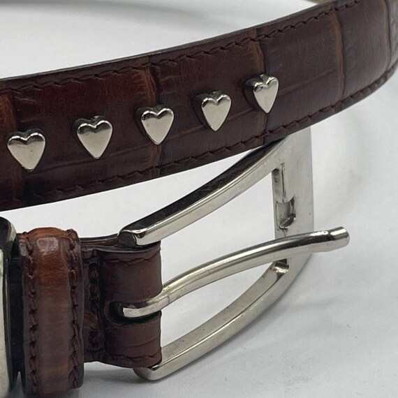 Talbots Vintage Croc Embossed Silver Heart Studded Wa… - Gem