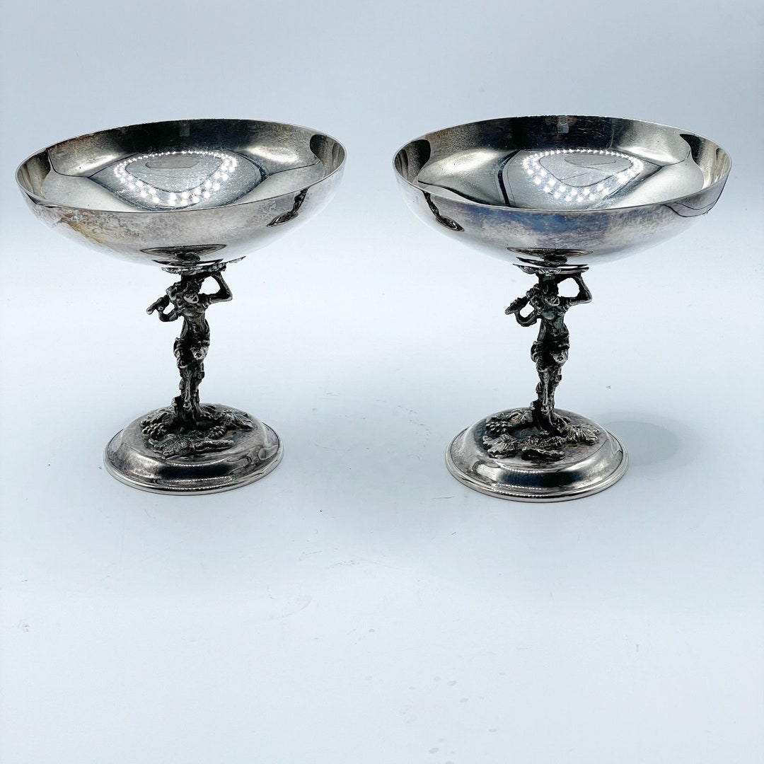 Vintage Lambidis Greece Bacchus Vines Silver Plated Stem Presentation ...