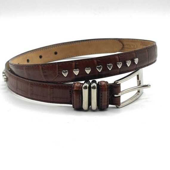 Talbots Vintage Croc Embossed Silver Heart Studded Wa… - Gem