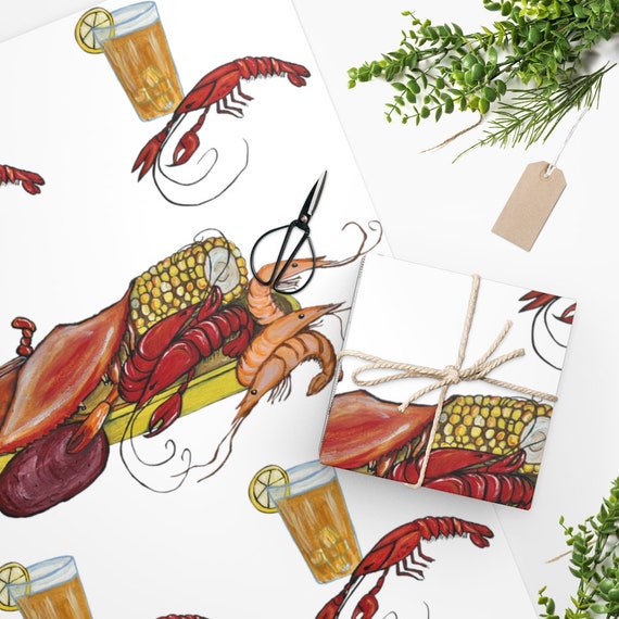 WRAPPING PAPER Seafood Crawfish Crab Shrimp Seafood Boil - Etsy