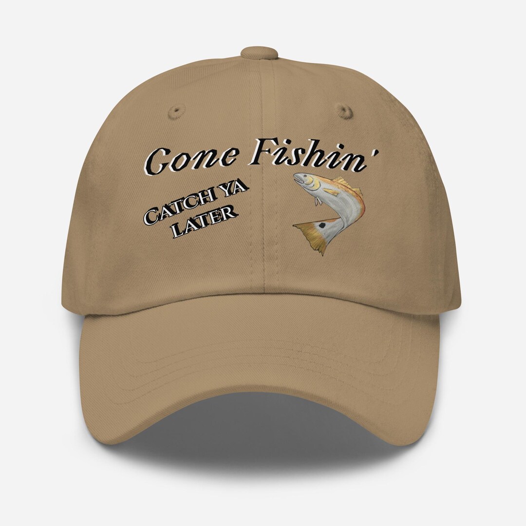 Embroidered Redfish Cap – Gone Fishin’ Trucker Hat - Etsy