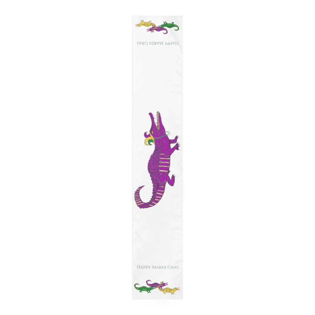 Mardi Gras, Alligator, Purple, Green and Gold, Table Runner, Home Decor ...