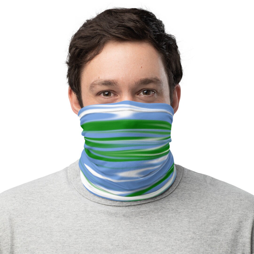 Neck Gaiter New Orleans/louisiana College Colors/blue, Green, White ...