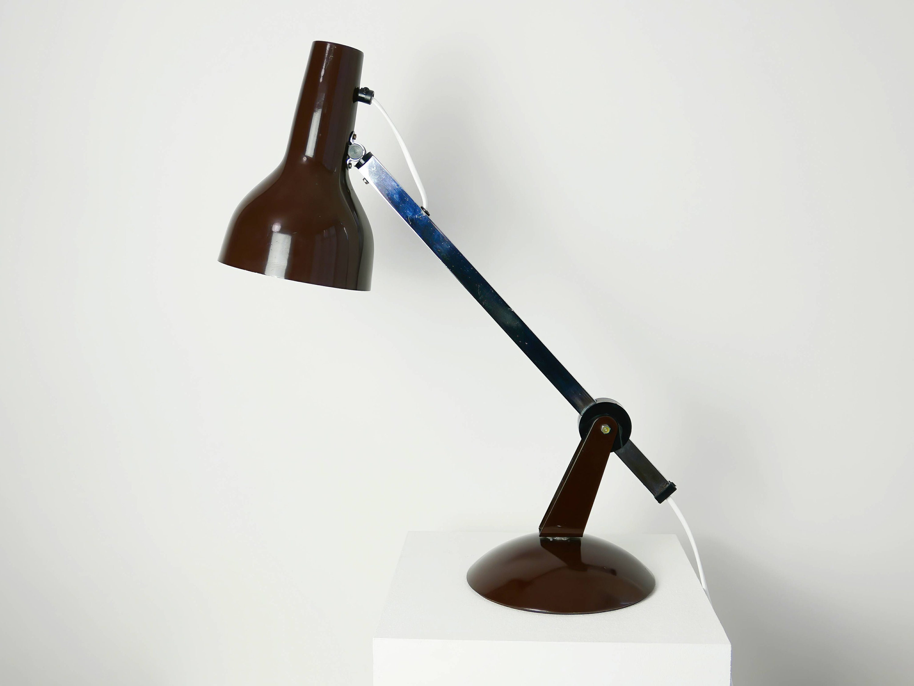 Brown and Chrome Italian Vintage Mid-century Desk Lamp by Prova, 1970s ...