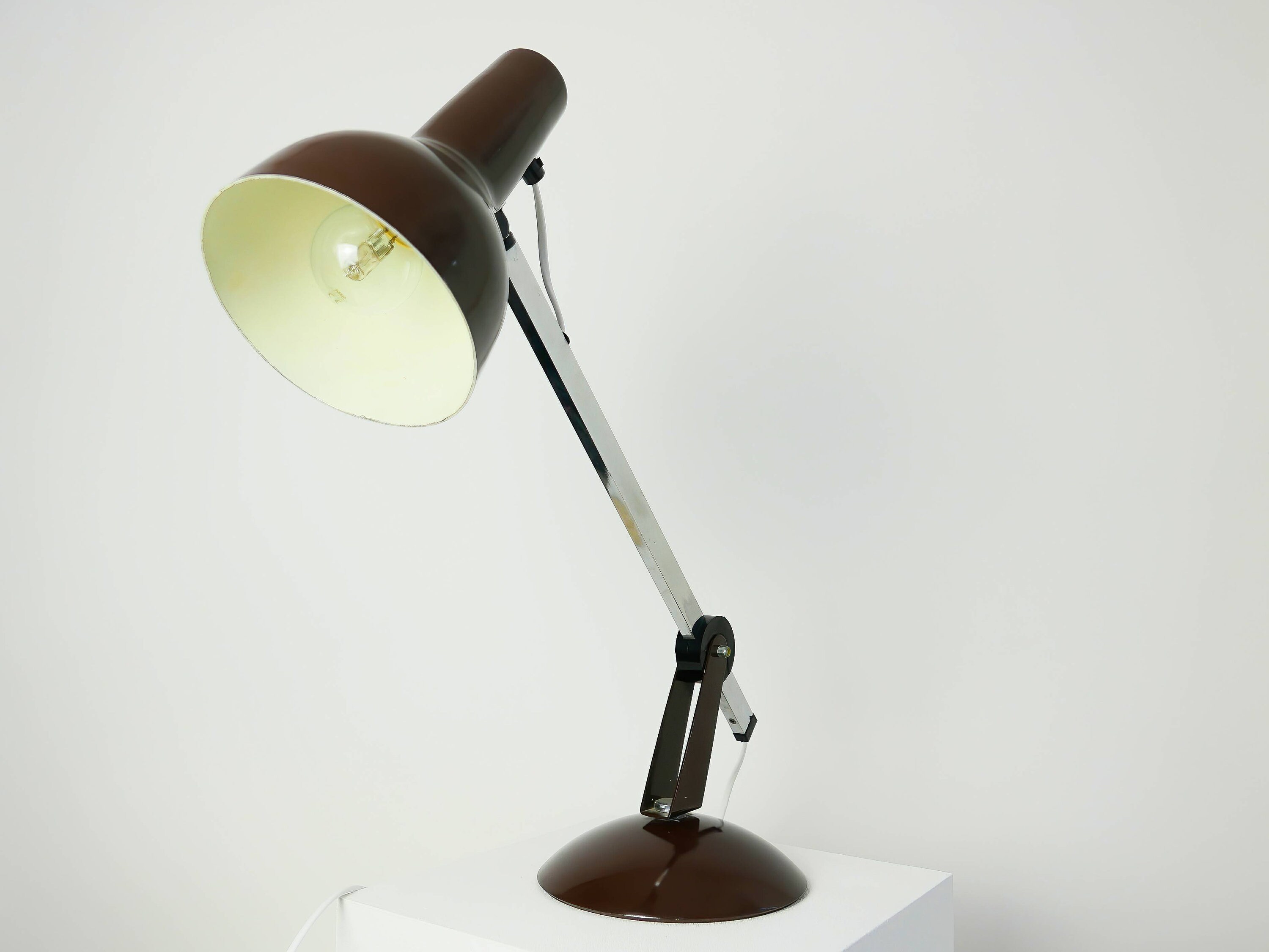 Brown and Chrome Italian Vintage Mid-century Desk Lamp by Prova, 1970s ...