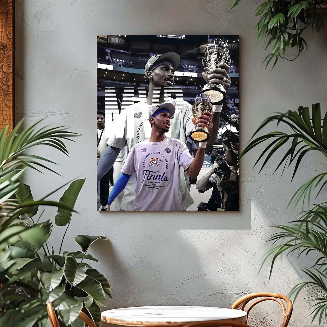 Shai Gilgeous-alexander MVP Poster Print, Framed Canvas NBA 2025 Finals ...