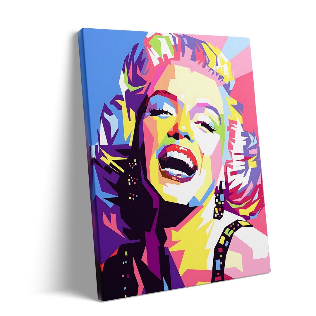 Iconic Star Poster, Marilyn Monroe Canvas Wall Art, Pop Art Retro Black ...
