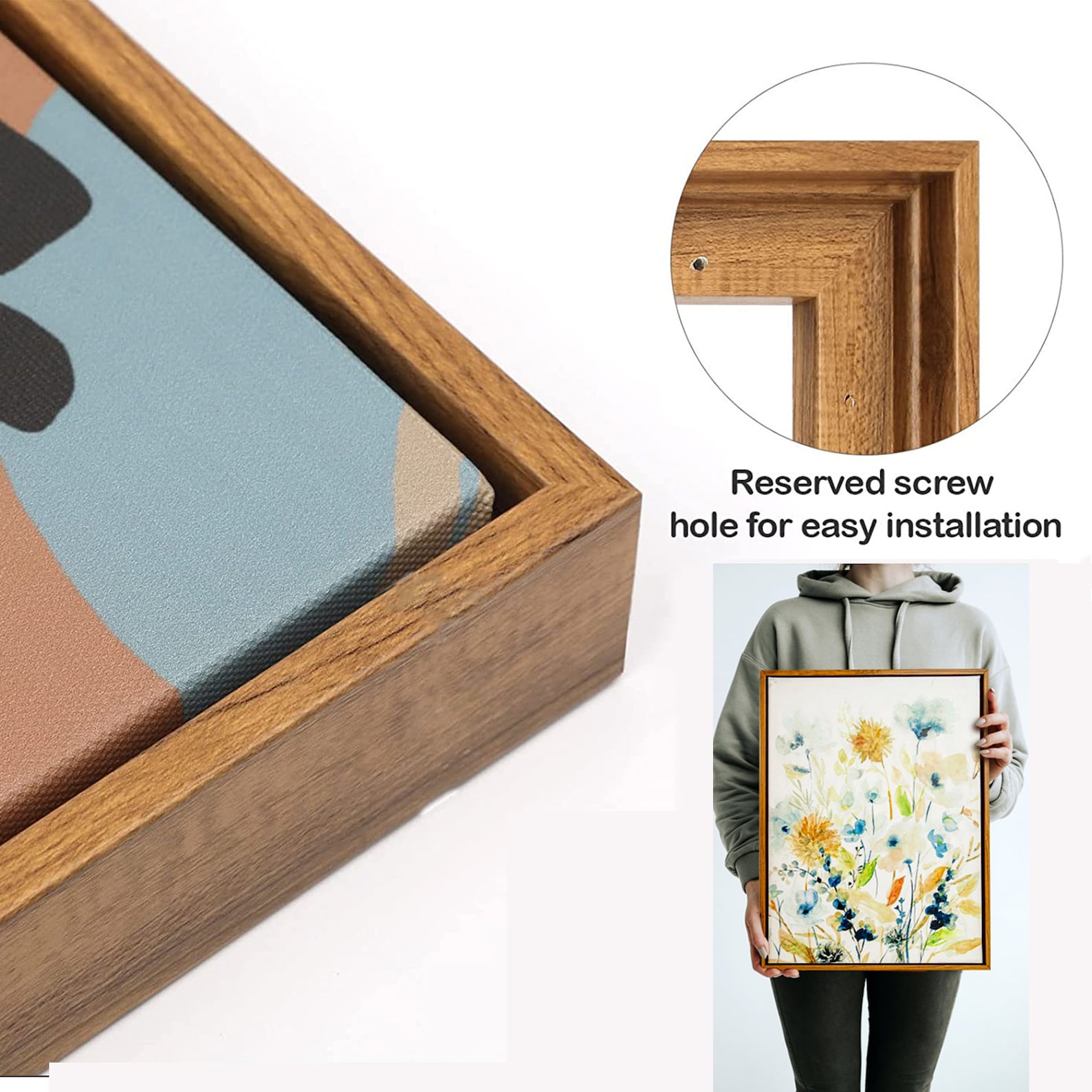 Floating Frame for Canvas Painting 1-1/4 Deep Floating Canvas Frame ...