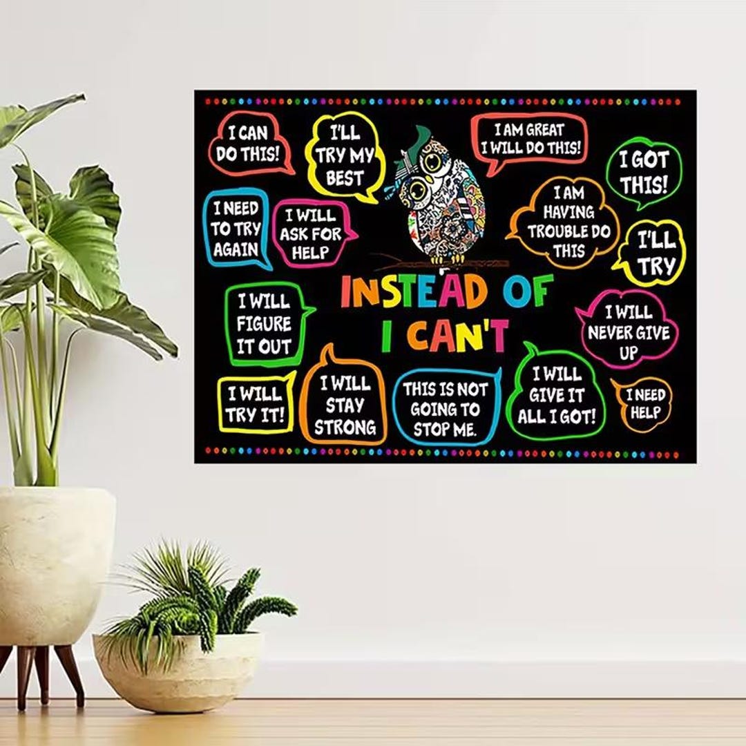 Charming Owl Teacher Wall Art Classroom Motivational Print for Bedroom ...