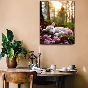 Jesus Rescues Lamb Canvas Print: Christian Home Decor Wall Art - Etsy