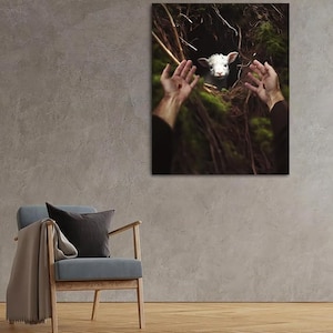 Jesus Rescues Lamb Canvas Print: Christian Home Decor Wall Art - Etsy