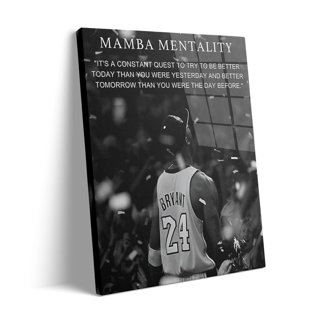 Kobe Bryant Canvas Art Print Kobe Quote Black Mamba MENTALITY ...
