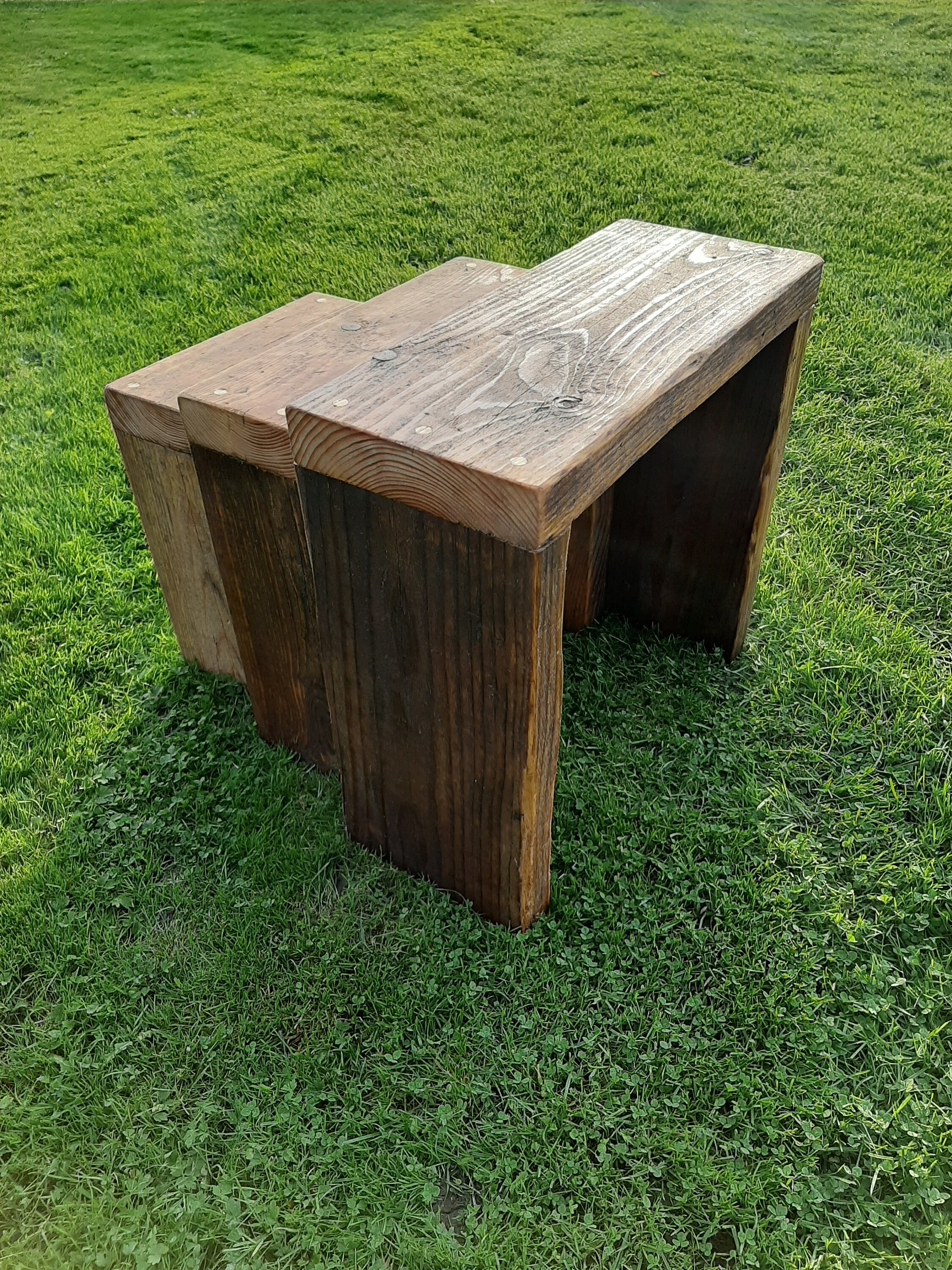 Rustic Nest of Benches/tables - Etsy UK
