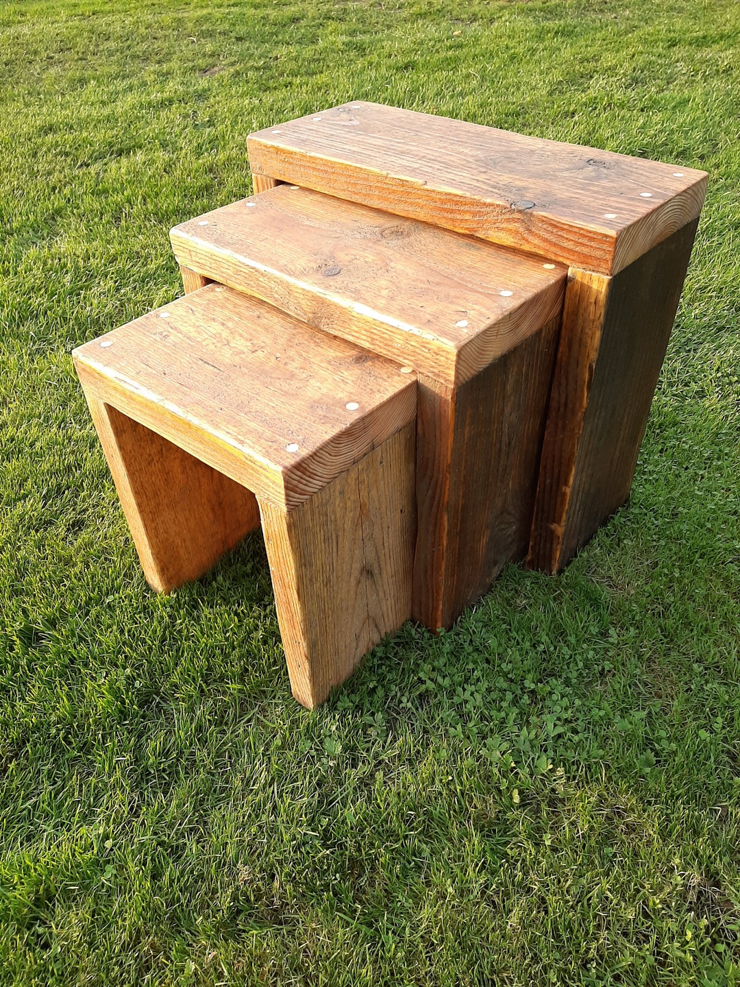 Rustic Nest of Benches/tables - Etsy