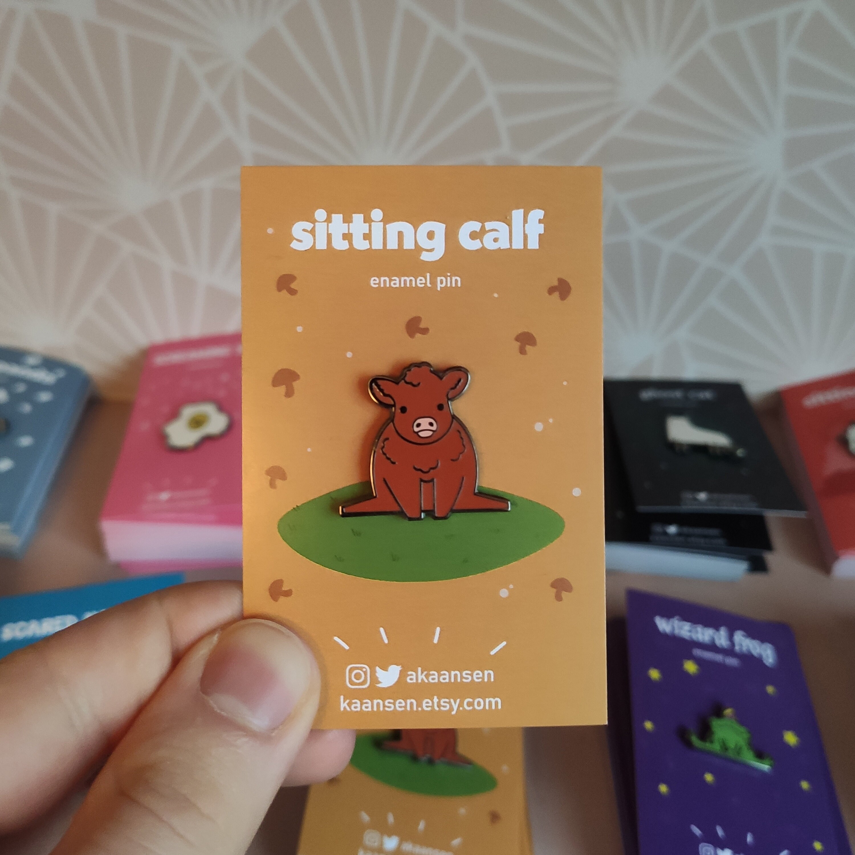 Sitting Calf - Cow Hard Enamel Pin - Etsy