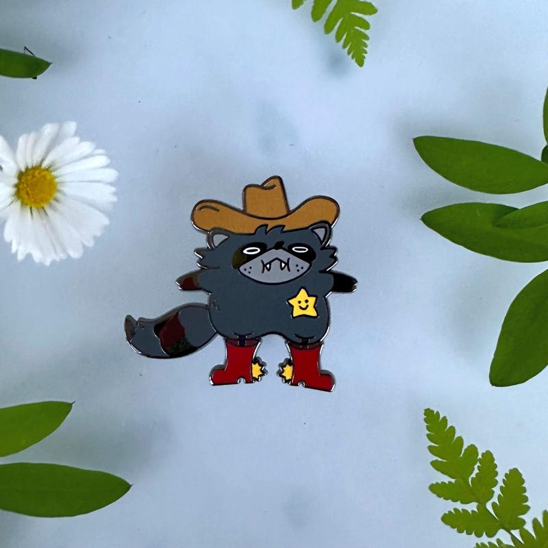 Raccoon Pin - Etsy