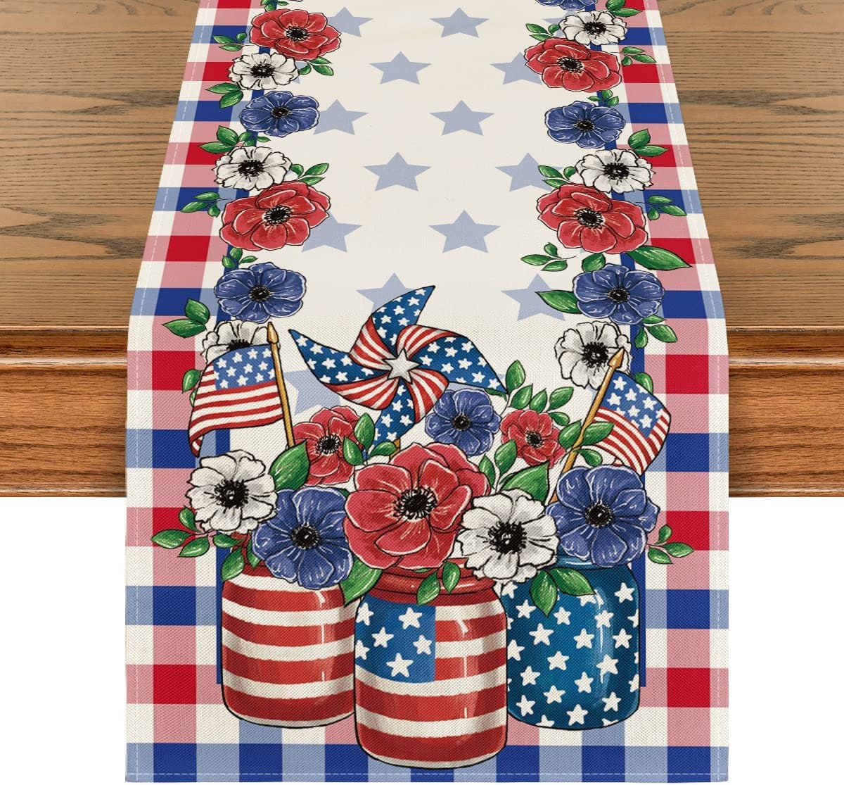 4th of July Patriotic Memorial Day Table Runner Independence Day ...