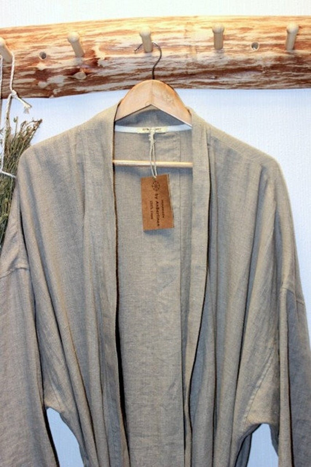 Linen Robe Men"s. XS-6XL. Natural Undyed Linen. Eco Linen. Linen ...
