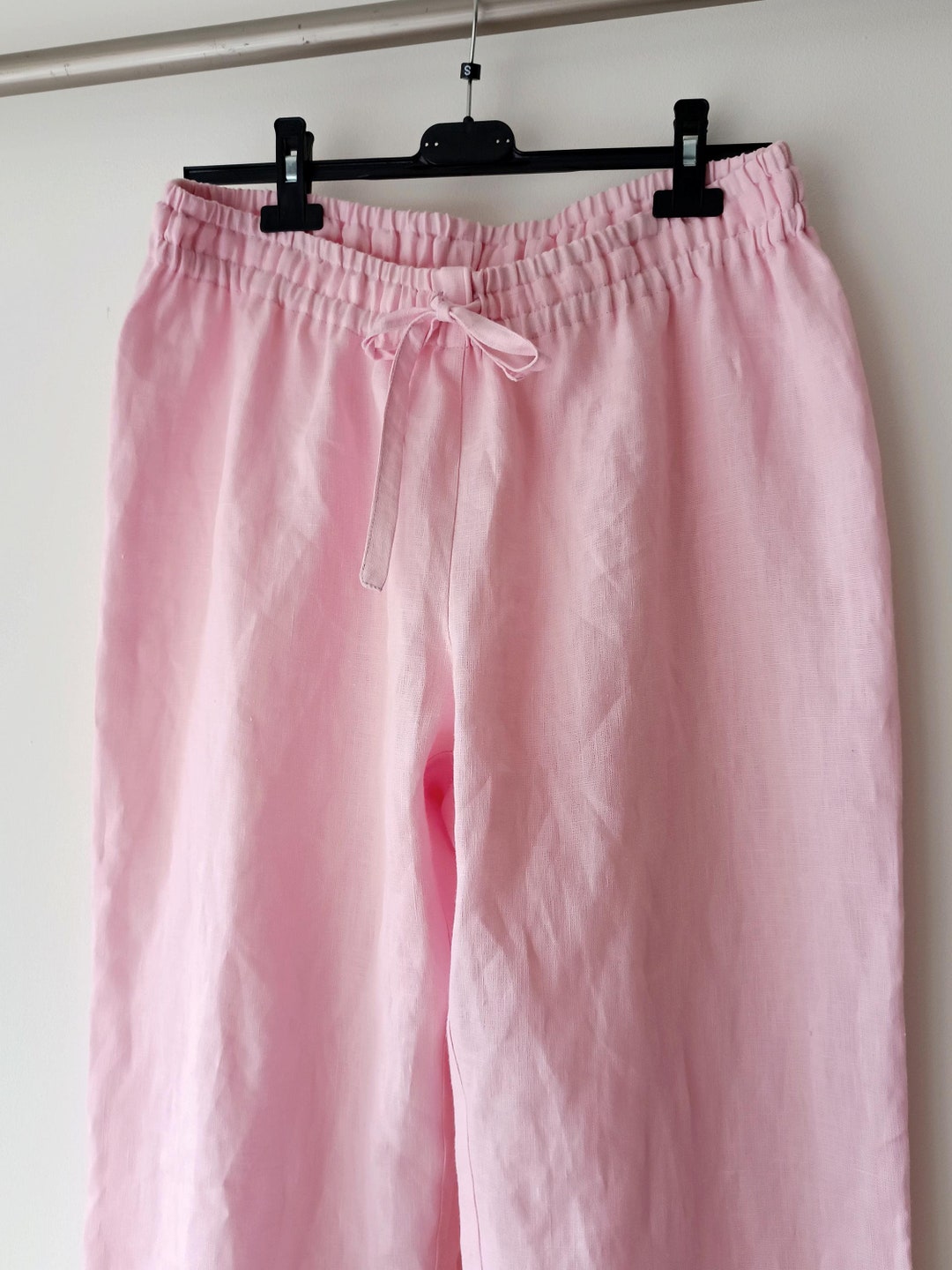 Linen Pajama Pants: Women's Softened Sleep Bottoms, Elastic Waist - Etsy