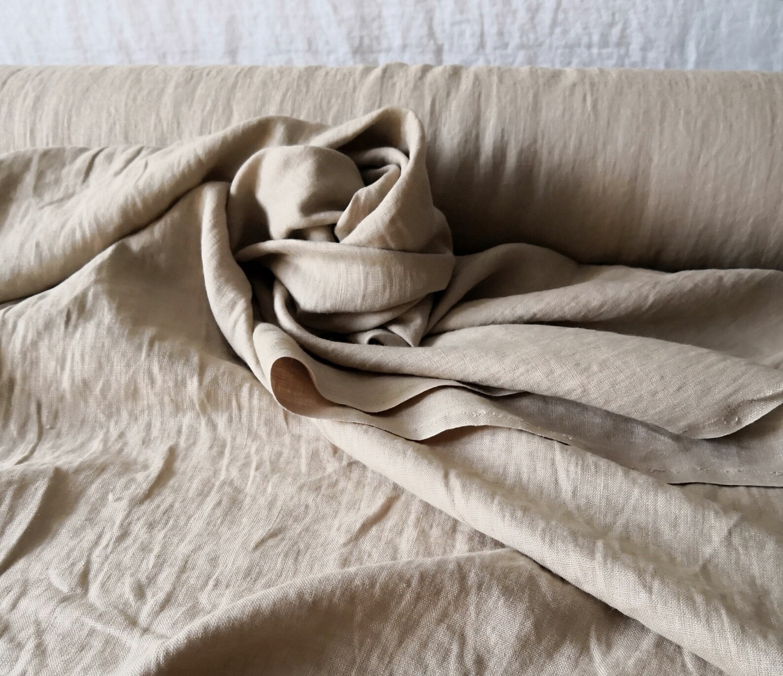 Beige Pure 100% Linen Fabric Beige 205 Gsm. 145 Cm | Etsy