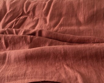 Linen Rust Fabric - Etsy