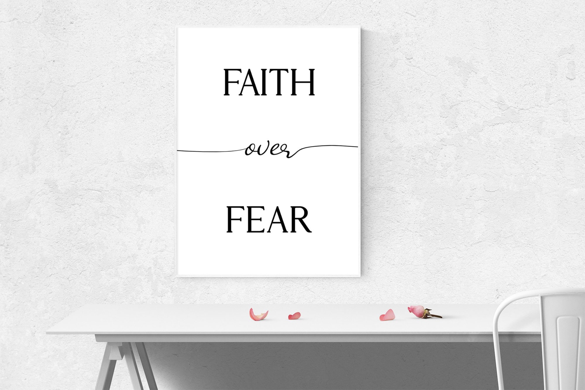Faith Over Fear Christian Wall Art & Christian Wall Decor Boost Your ...
