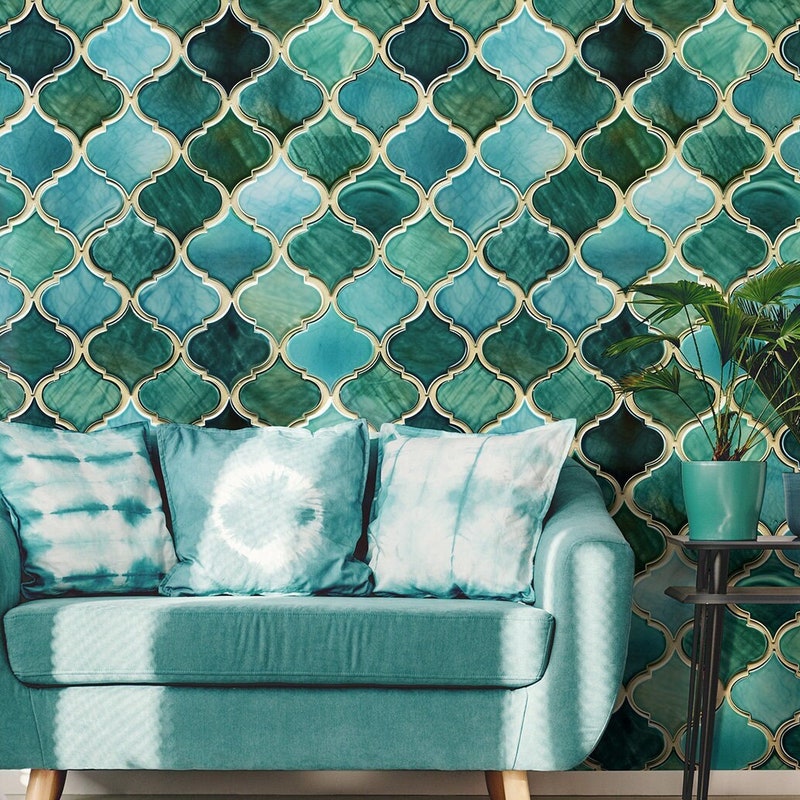 Turquoise Wallpaper - Etsy
