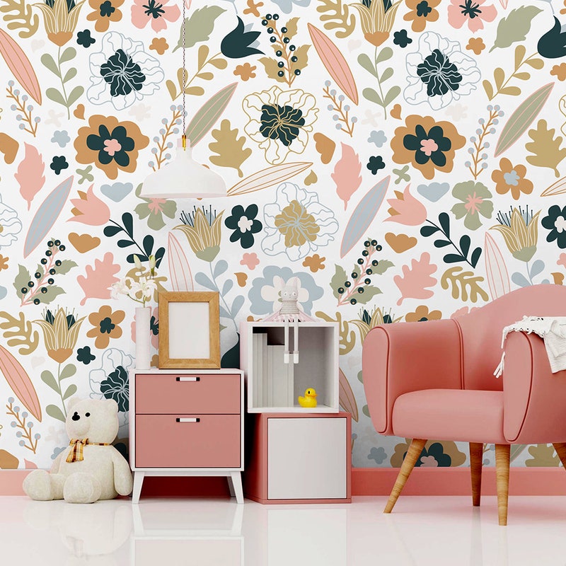 Pastel Floral Wallpaper - Etsy