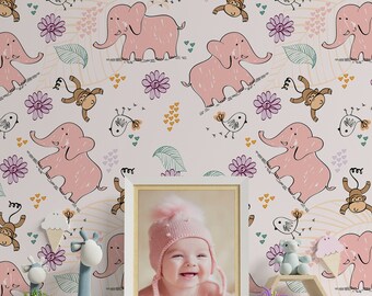 Pink Monkey Wallpaper - Etsy