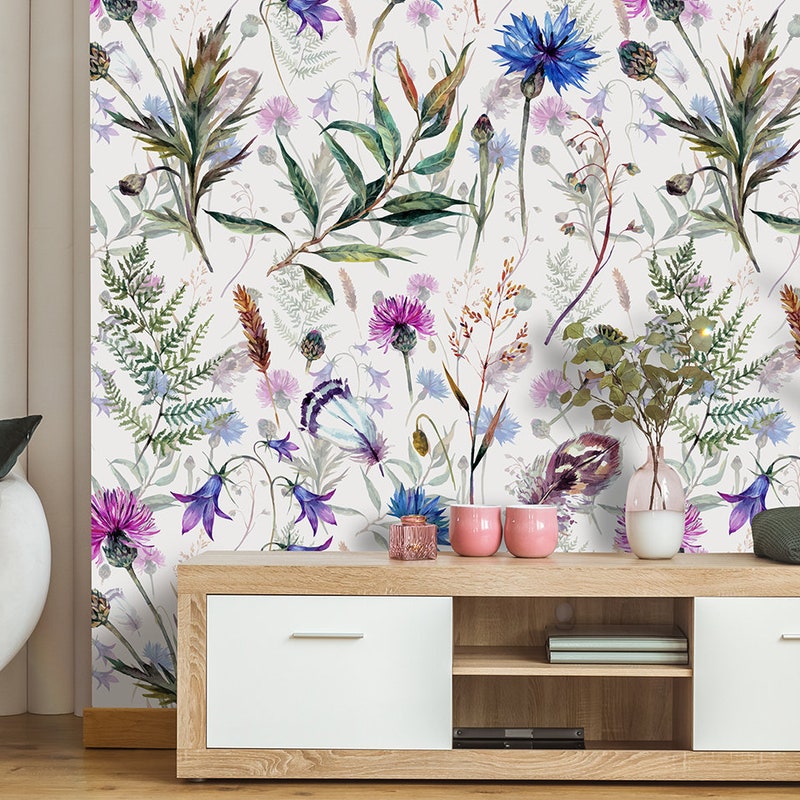 Botanical Wallpaper - Etsy