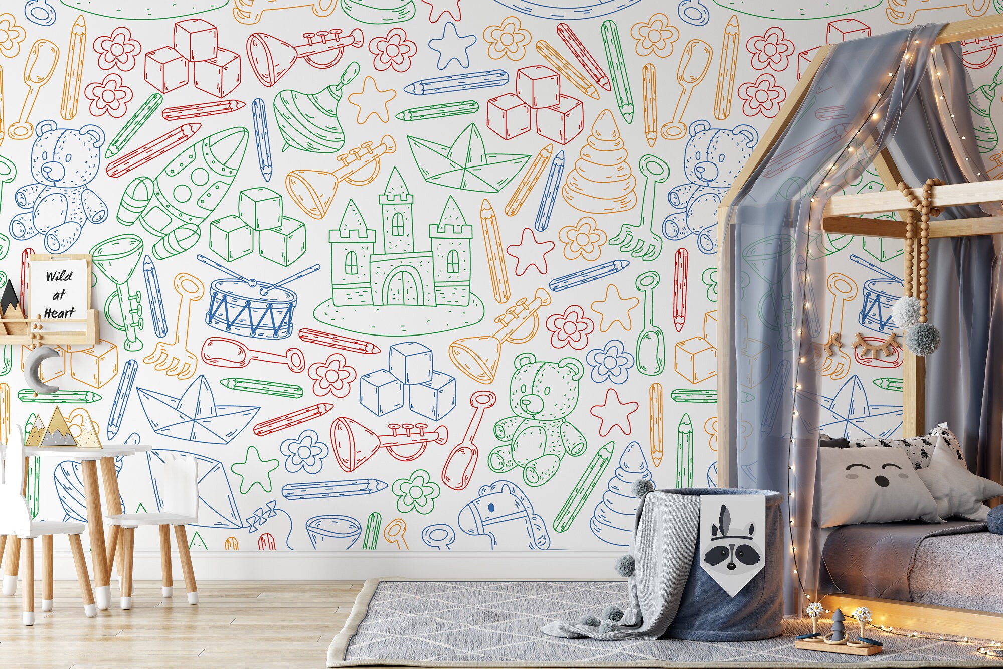 Colorful Baby Pattern Wallpaper || for Kids, Self Adhesive, Peel and ...