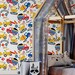 Truck and Digger Pattern Wallpaper, Wallpaper for Kids, Self Adhesive ...