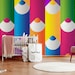 Wallpaper With Colorful Crayons, Wallpaper for Kids, Self Adhesive ...