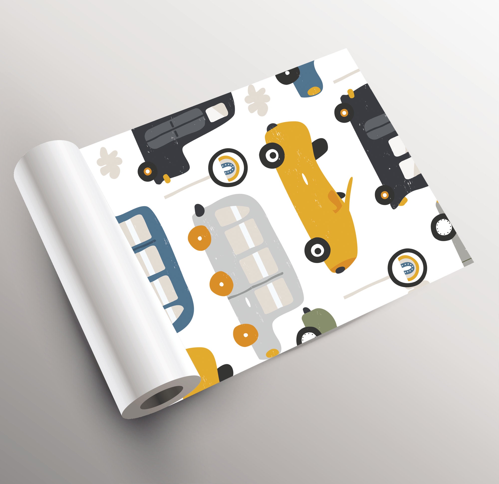 Wallpaper With Colorful Car Pattern for Kids Self - Etsy