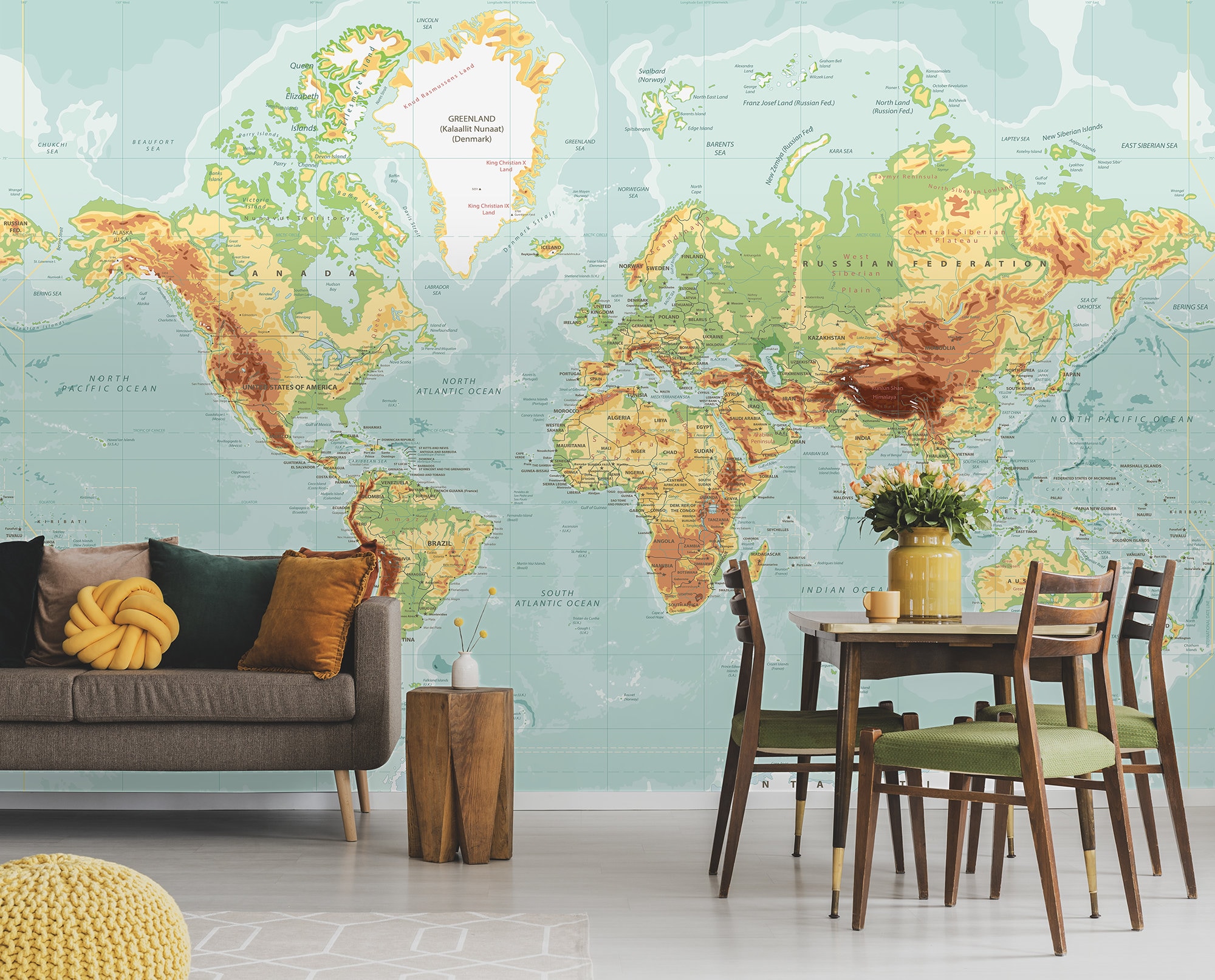 World Map Wallpaper, Self Adhesive, Peel and Stick Wall Mural - Etsy