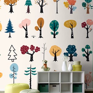 Colorful Tree Pattern Wallpaper || for Kids, Self Adhesive, Peel and ...