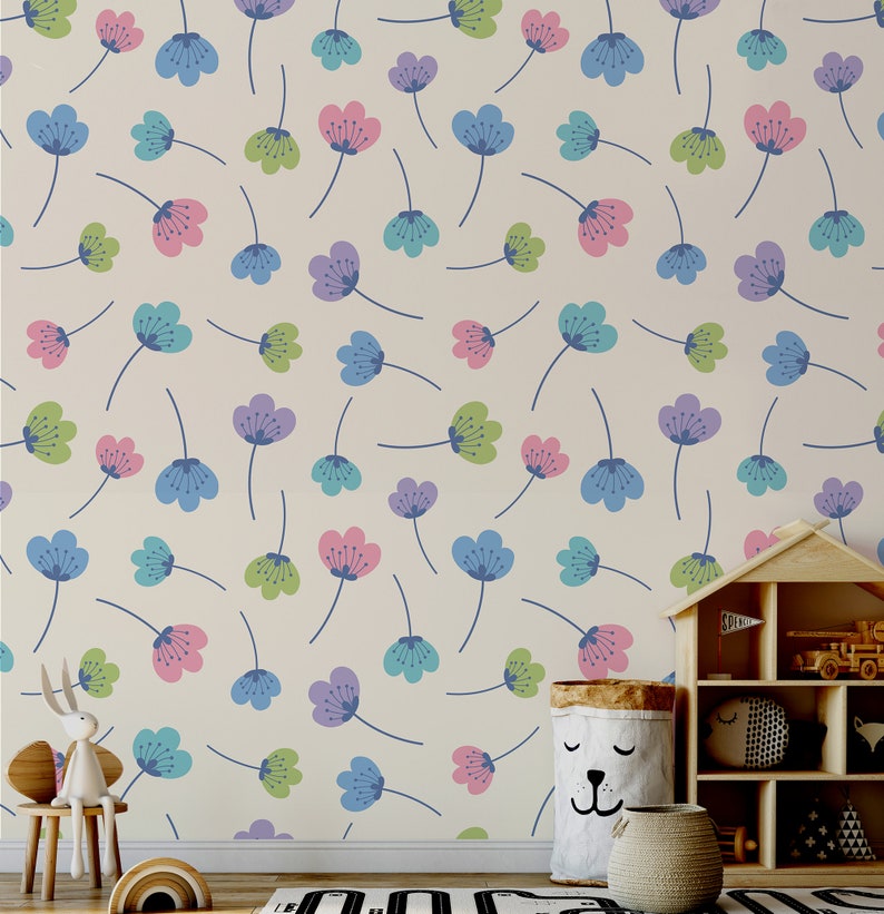 Small Colorful Flowers Pattern Wallpaper || for Kids, Self Adhesive ...