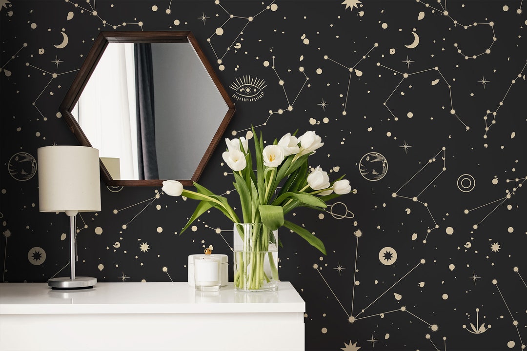 Dark Astrology Wallpaper, Esoteric Symbols, Non Gold/non Metallic Wall ...