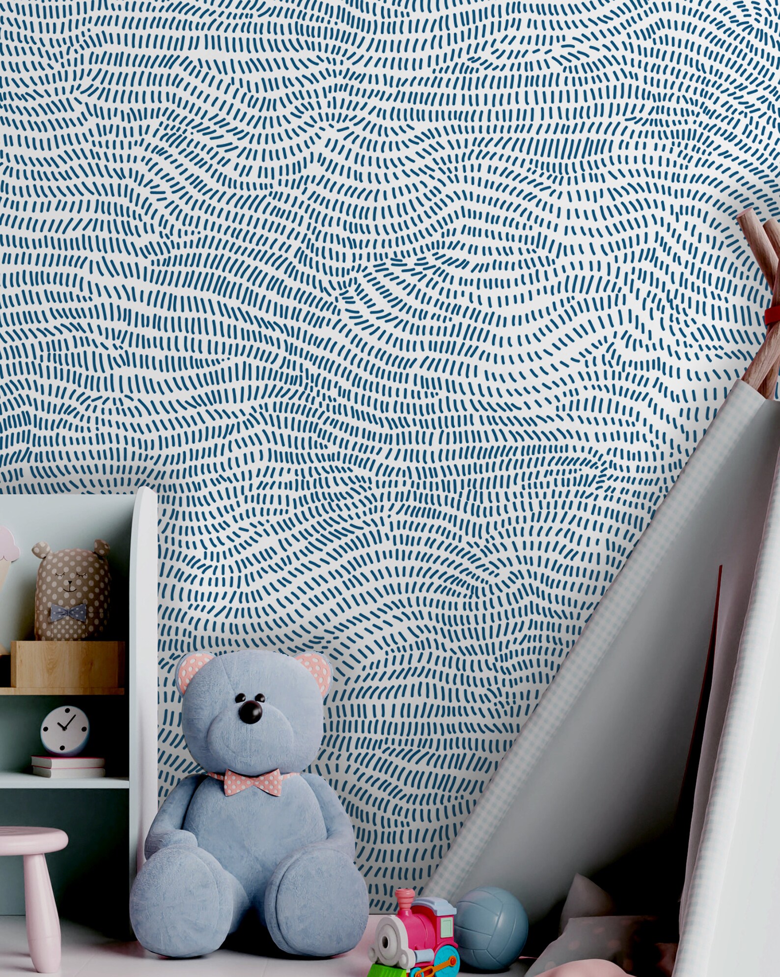 Blue Line Pattern Wallpaper for Kids Self Adhesive Peel - Etsy