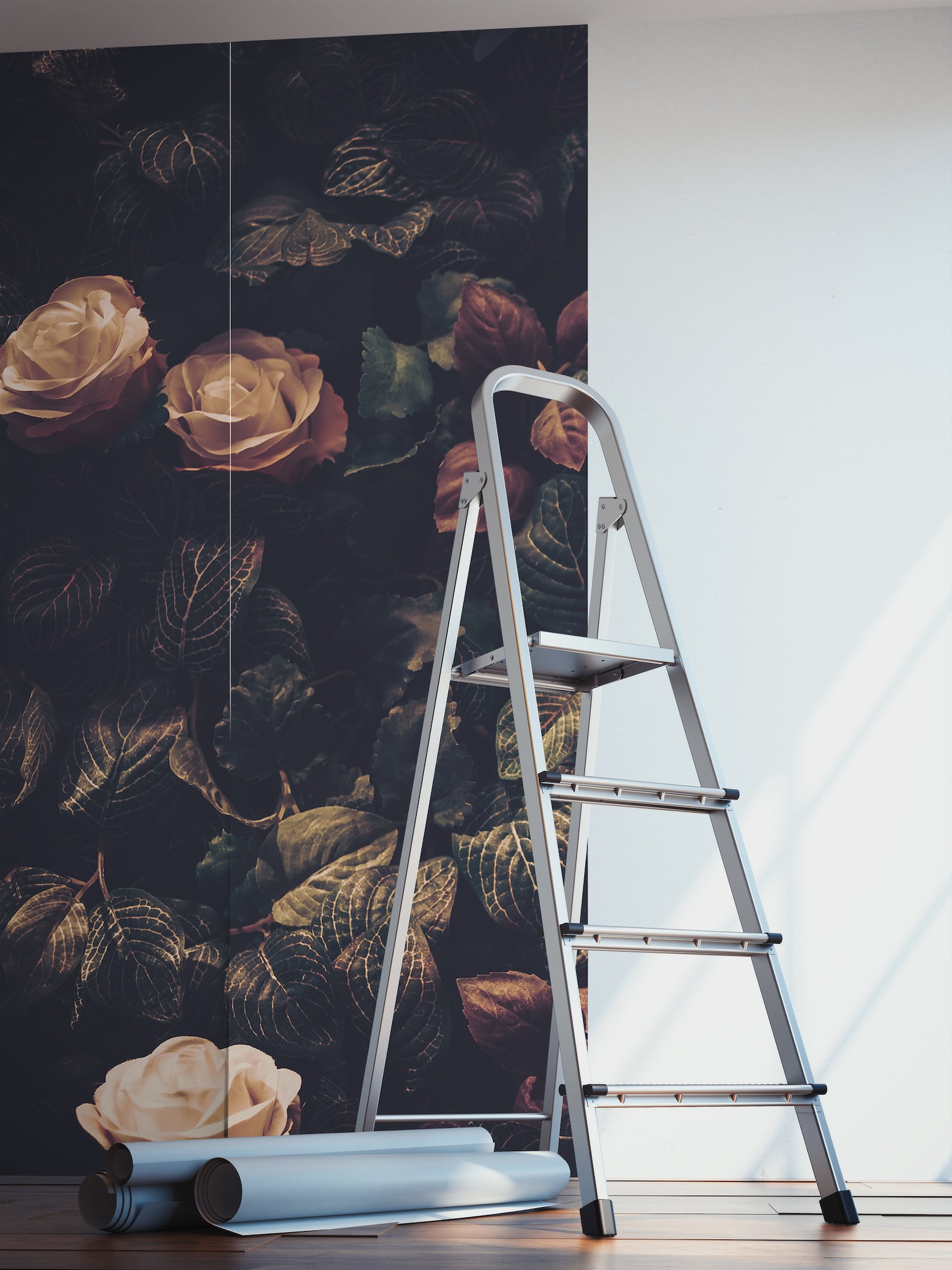 Beautiful Vintage Wallpaper With Roses, Self Adhesive, Peel and Stick ...