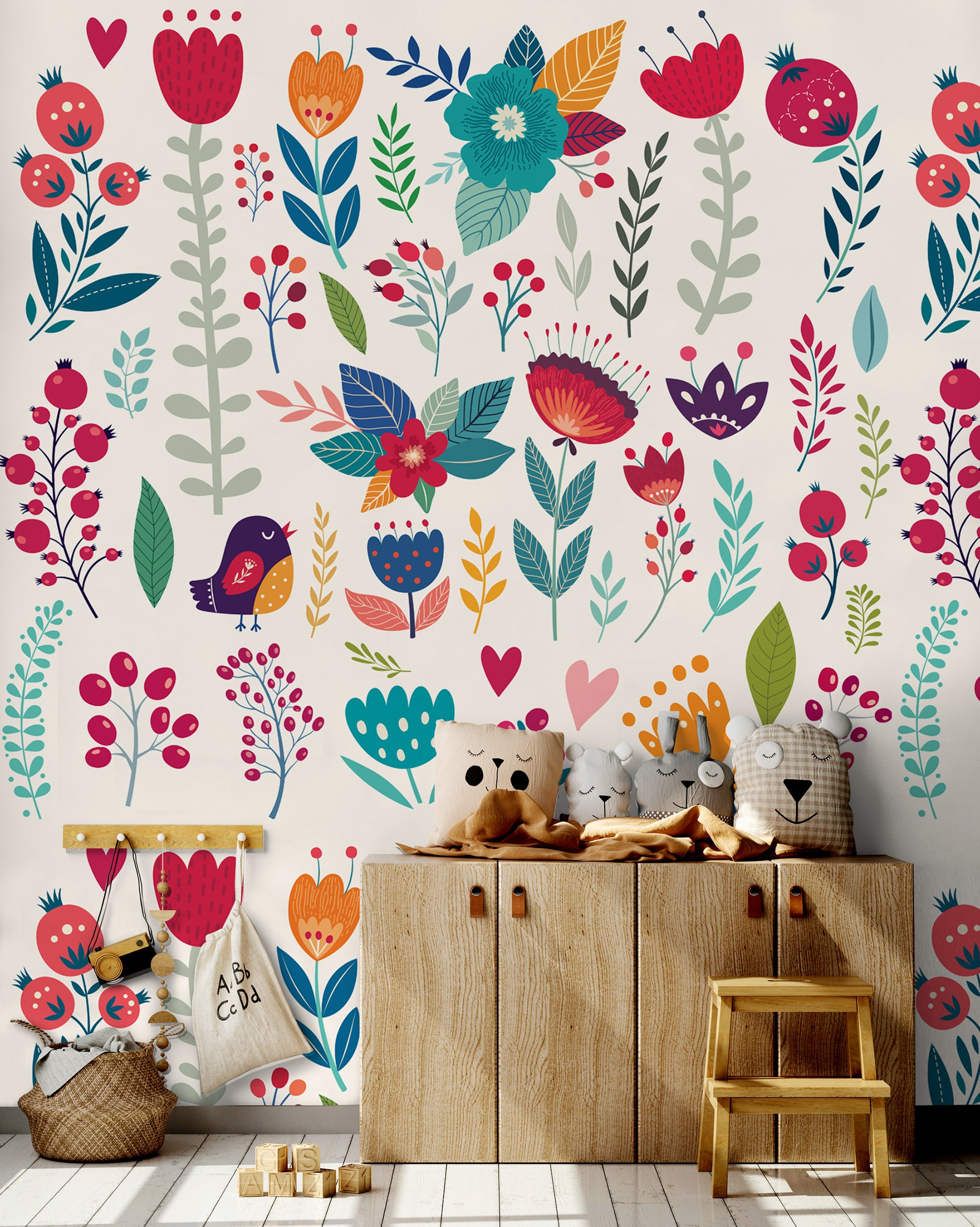 Spring Flowers Wallpaper || for Kids, Self Adhesive, Peel and Stick ...