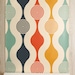 Retro 70s Circles & Lines Geometric Wallpaper, Funky Vintage Wall Mural ...
