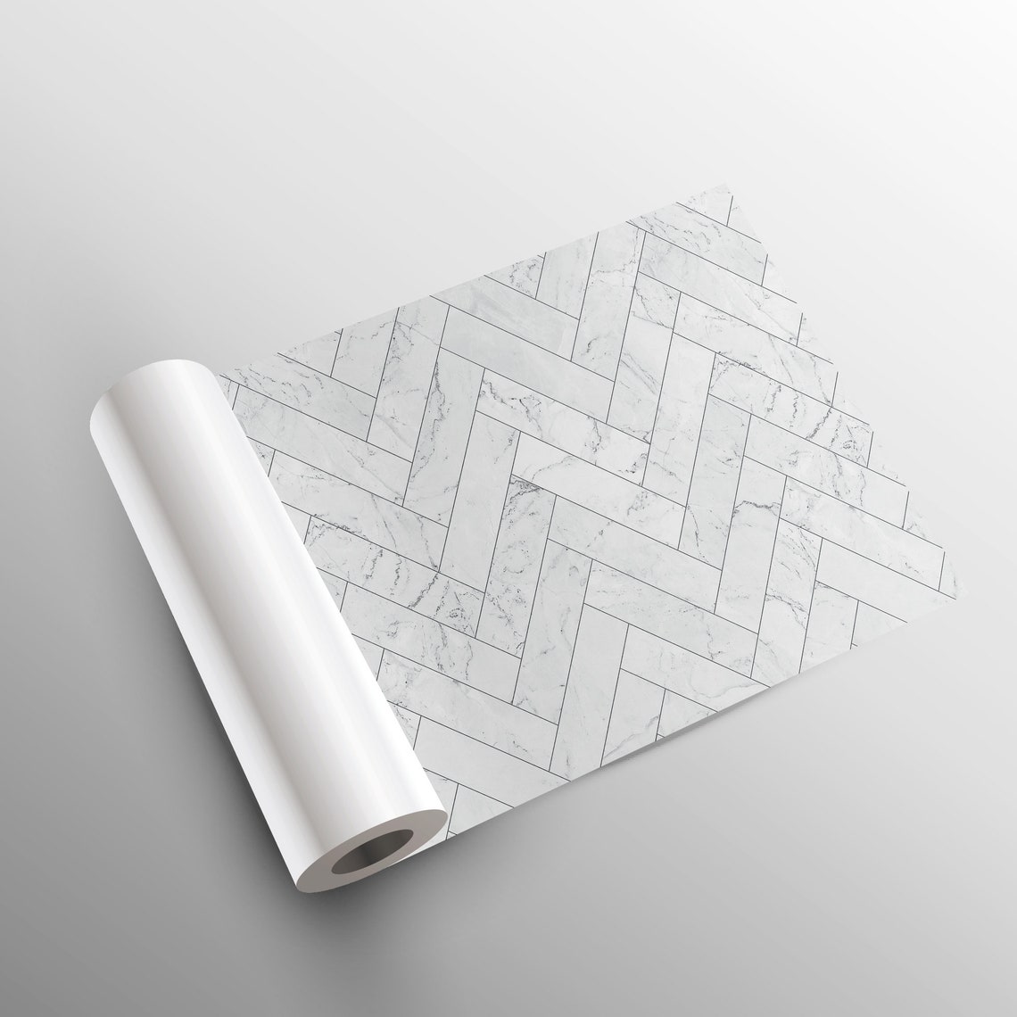 White Wallpaper With Geometric Linear Pattern, Self Adhesive, Peel and ...