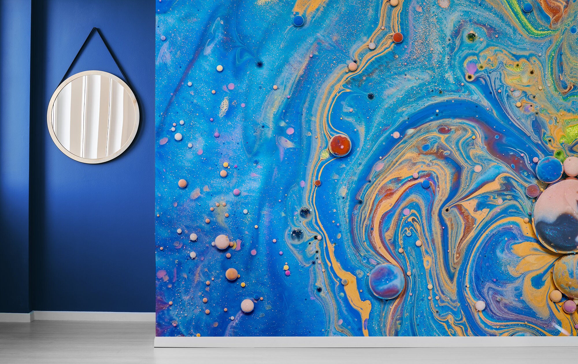 Wallpaper With Colorful Acrylic Abstraction Peel and Stick - Etsy