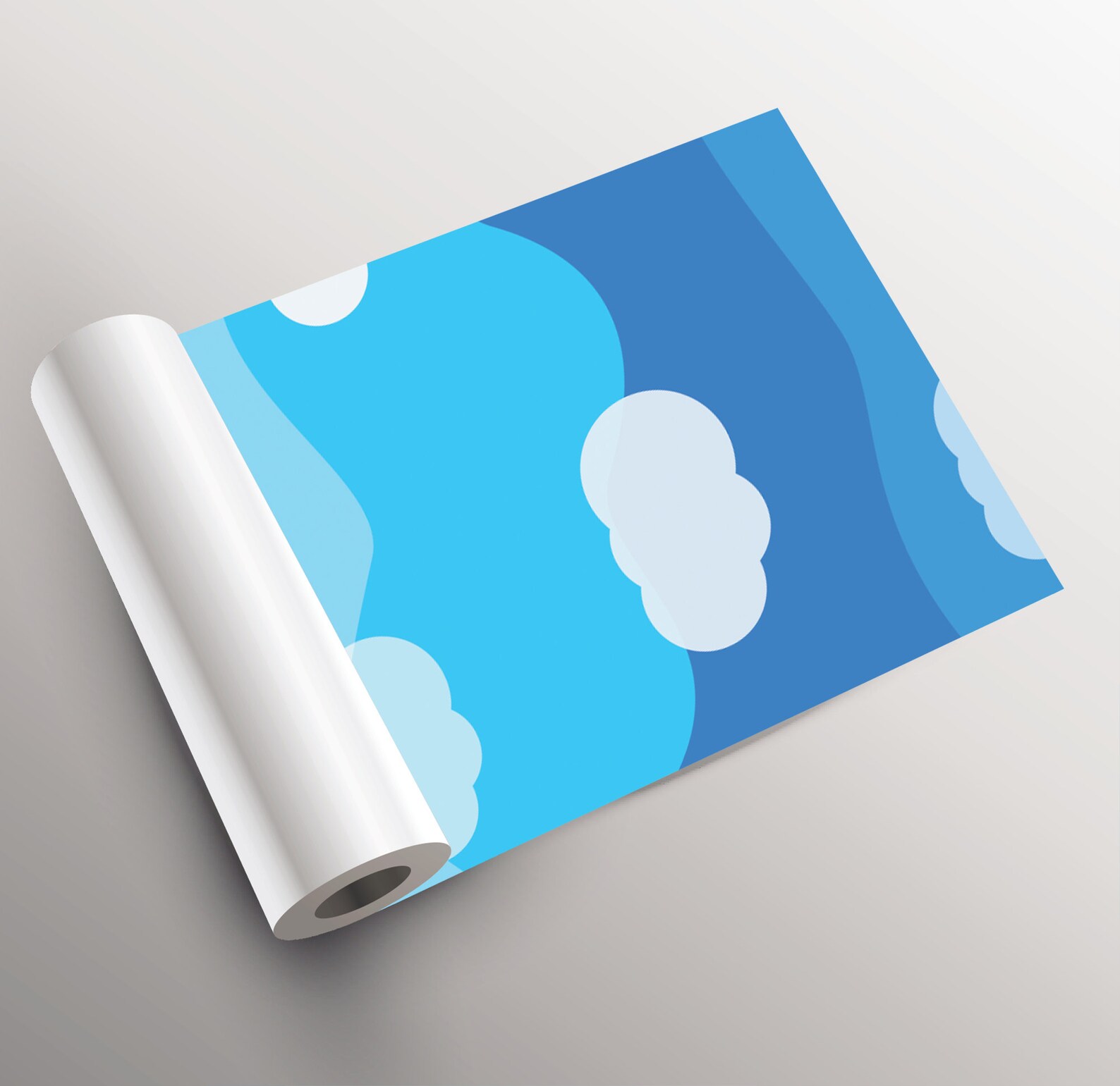 Vector Wallpaper With Blue Sky and Clouds for Kids Self - Etsy