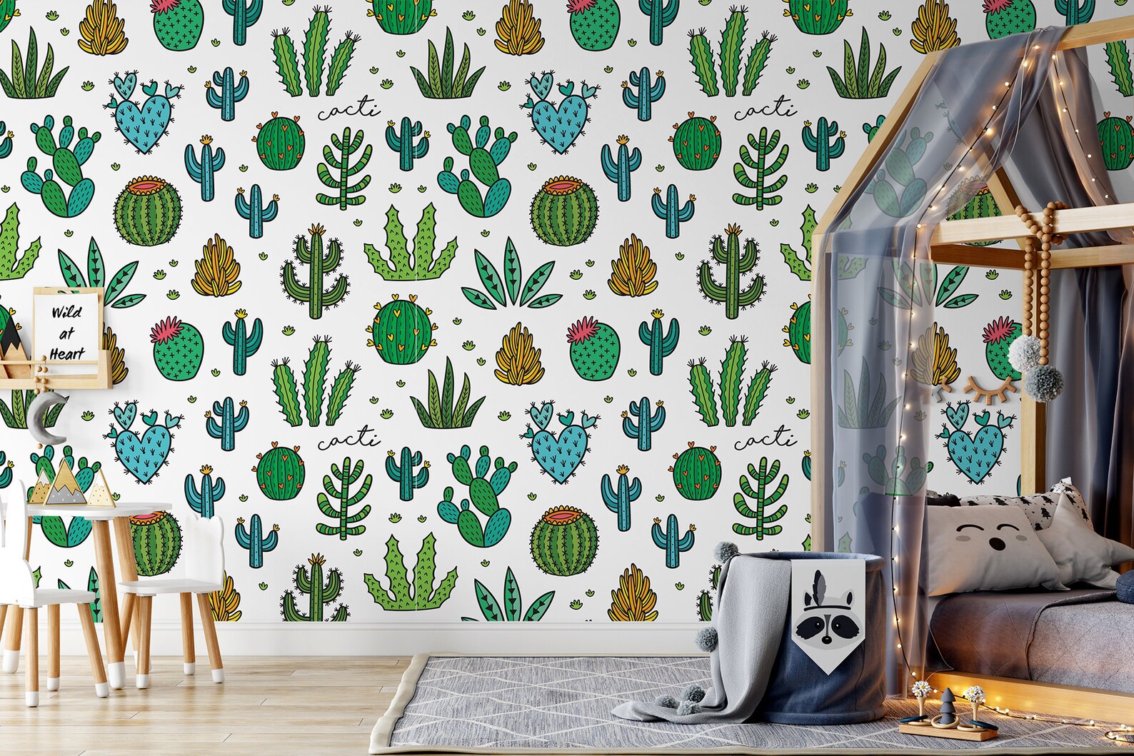 Cartoon Cactus Pattern Wallpaper for Kids Self Adhesive - Etsy