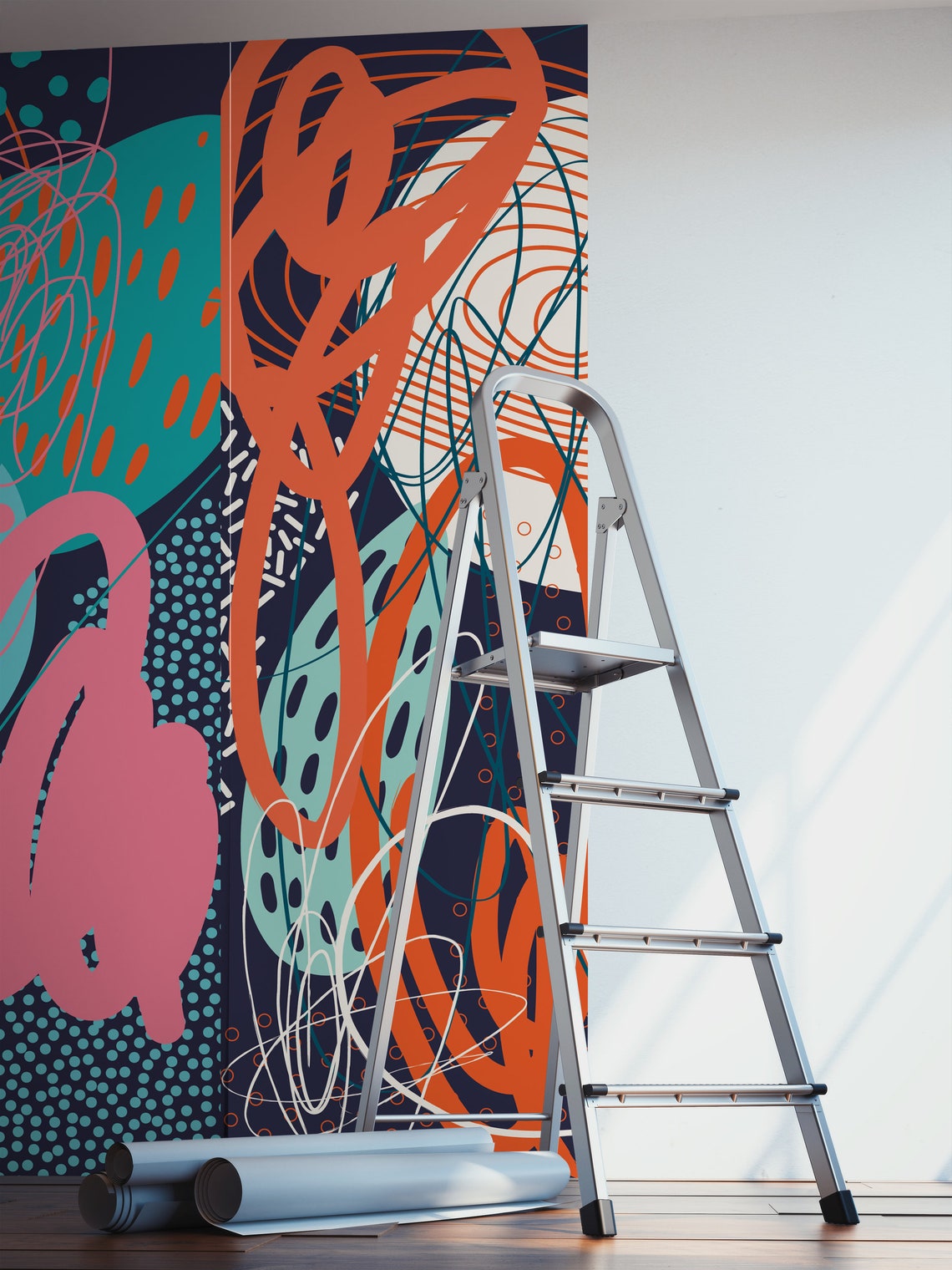 Colorful Abstract Wallpaper for Kids Self Adhesive Peel and - Etsy