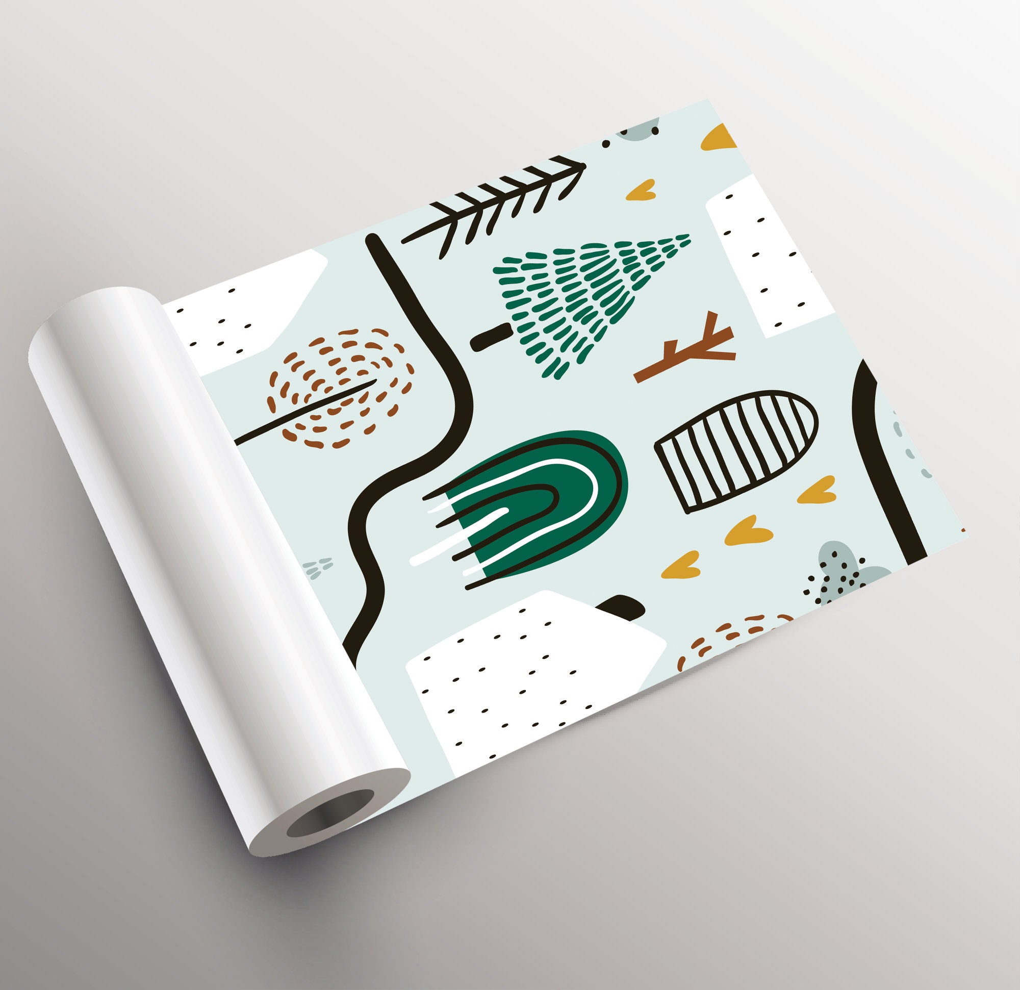 Forest Map Pattern Wallpaper for Kids Self Adhesive Peel | Etsy