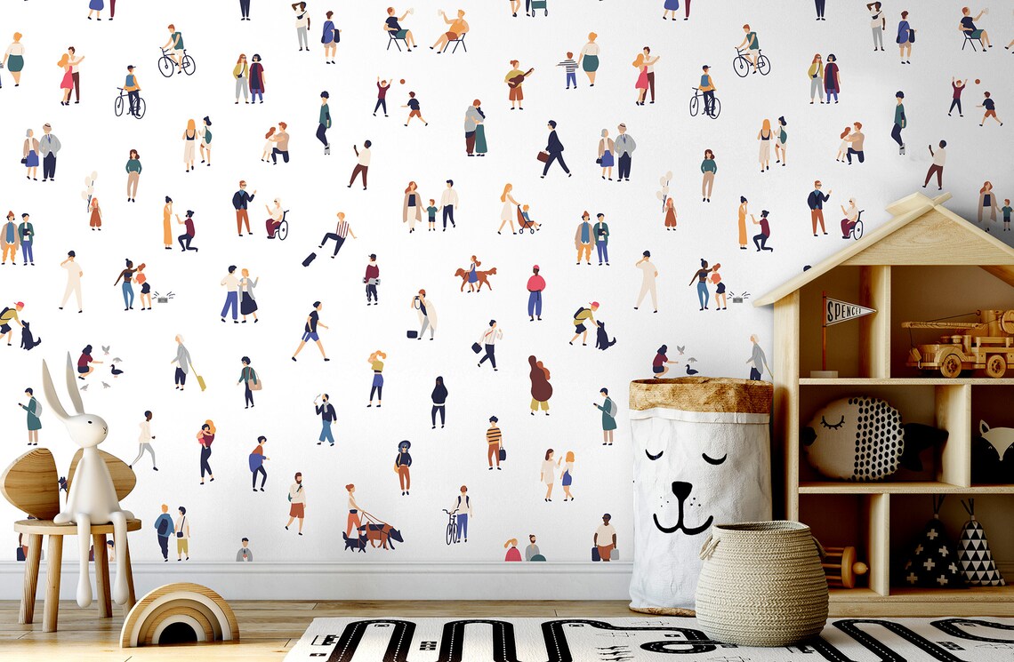 Outdoor Activities Pattern Wallpaper for Kids Self - Etsy